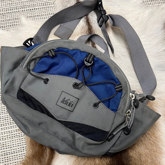 REI | Bags | Rei Lumbar Camping Hiking Fanny Pack Waist Bag Gray Blue ...